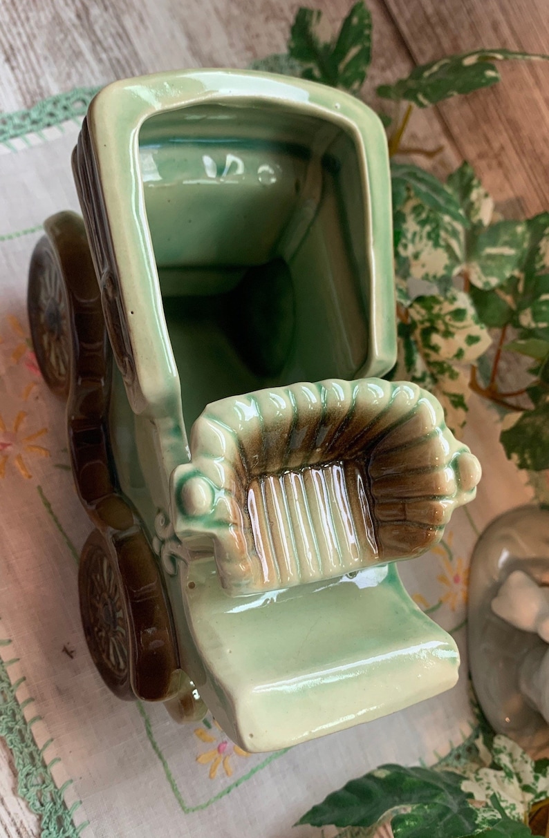 Vintage Green Antique Car Planter - Etsy