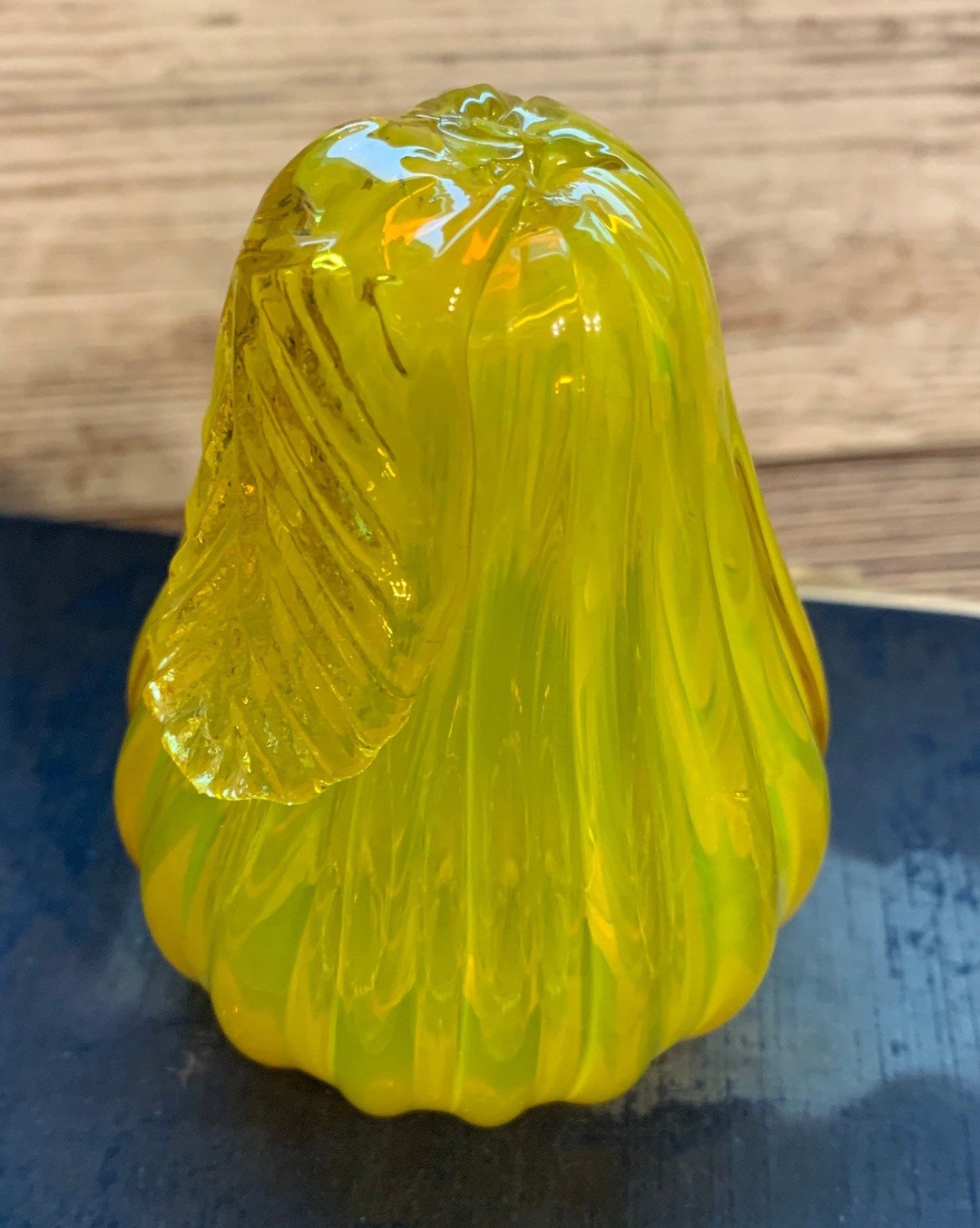 Vintage Yellow Blown Glass Pear - Etsy