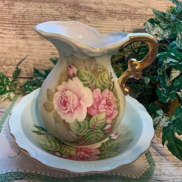 Pitcher and Bowl - Etsy