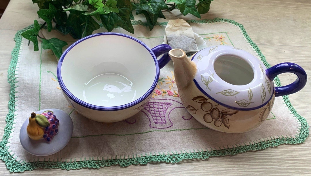 ZRIKE Fruit and Leaves Teapot & Cup SET - Etsy