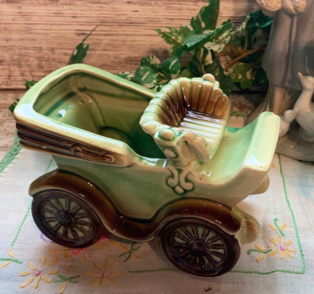 Vintage Green Antique Car Planter - Etsy