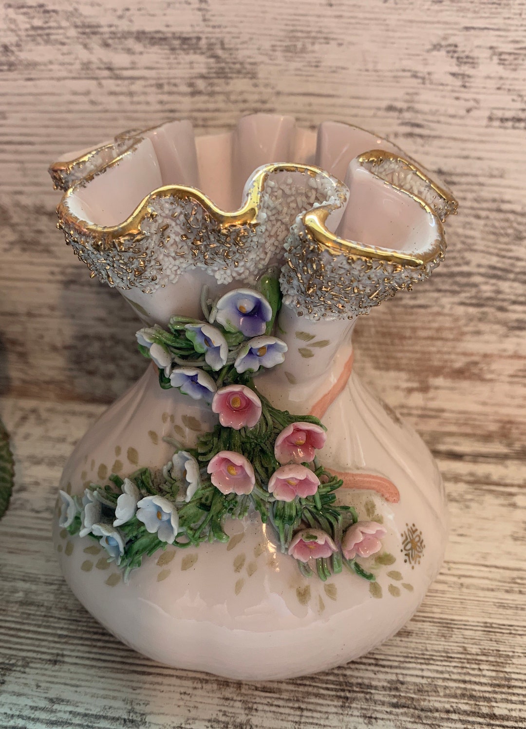 Vintage Lefton Pink Vase - Etsy