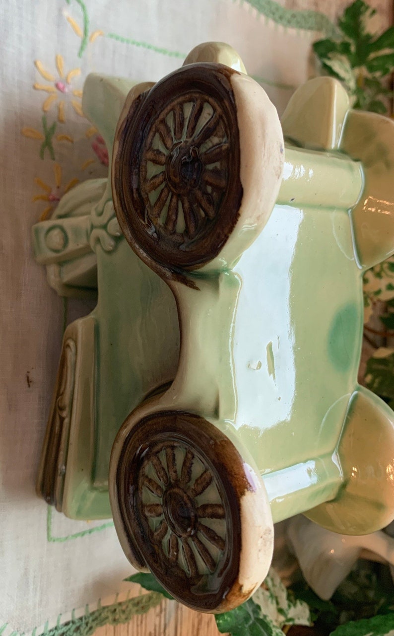 Vintage Green Antique Car Planter - Etsy