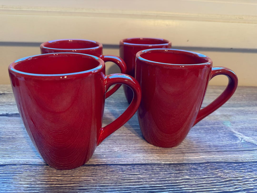 Vintage Red Coffee Mugs - Etsy