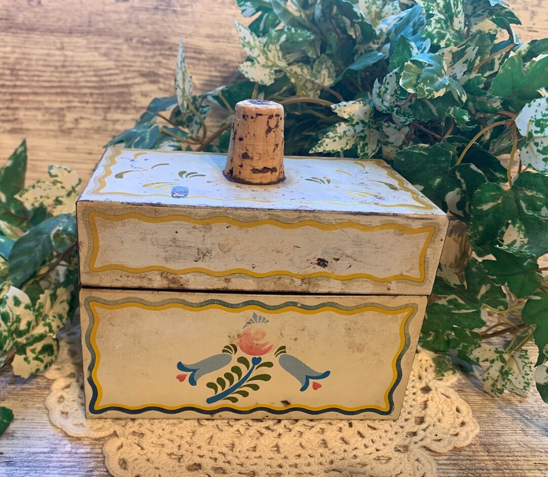 Vintage Metal Recipe Card Box - Etsy