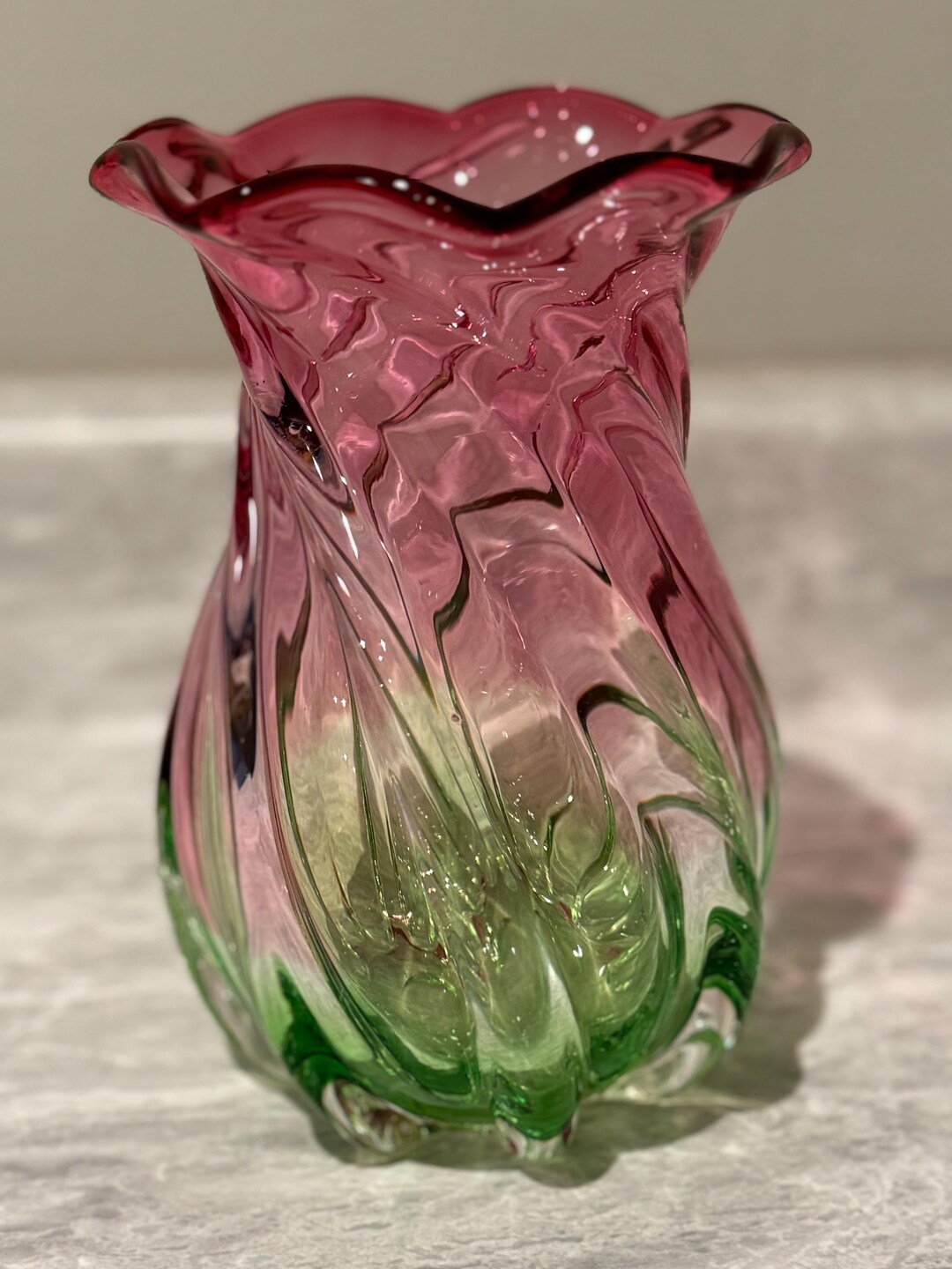 Vintage Telefloral Watermelon Vase - Etsy