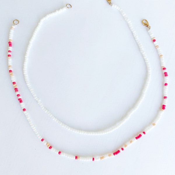 White Bead Necklace - Etsy