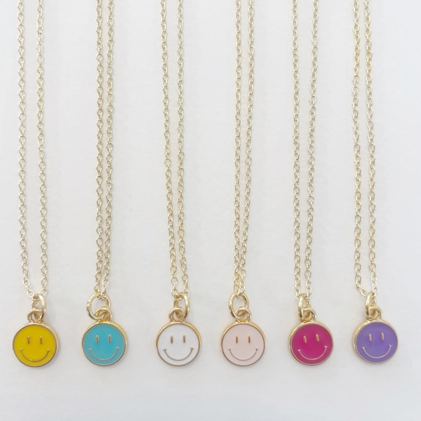 Smiley Face Stacked Necklace - Etsy
