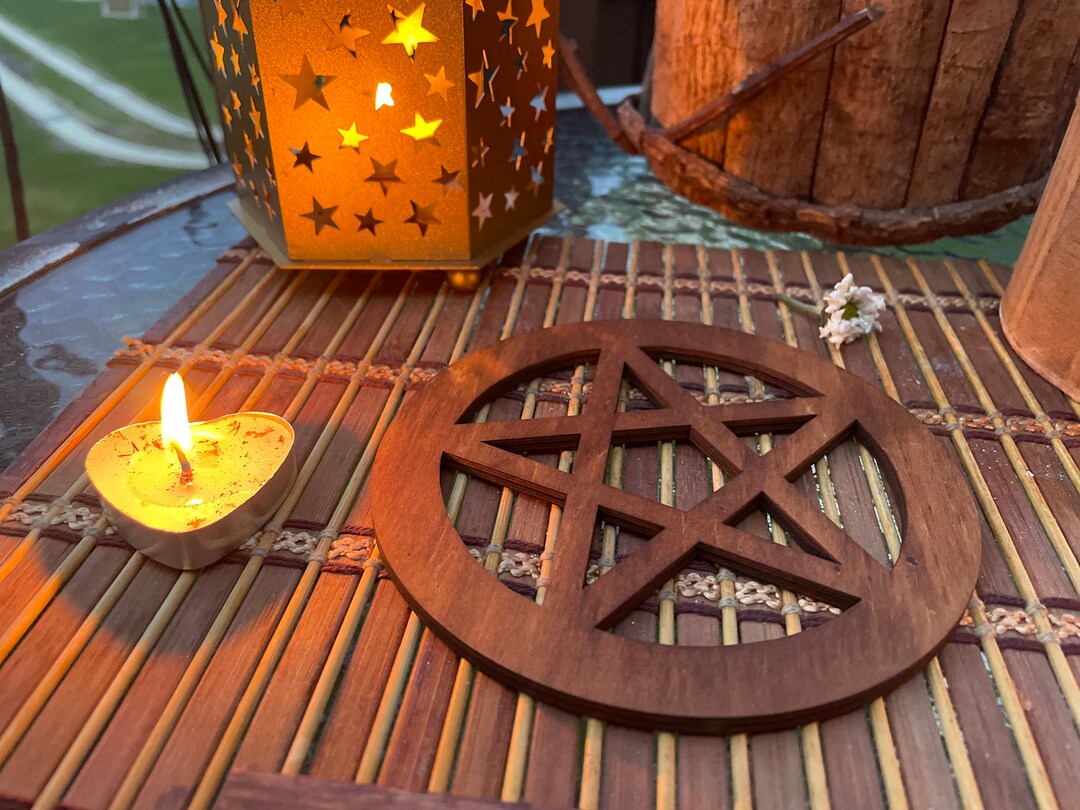 Wooden Pentacle Candle Holder - Etsy
