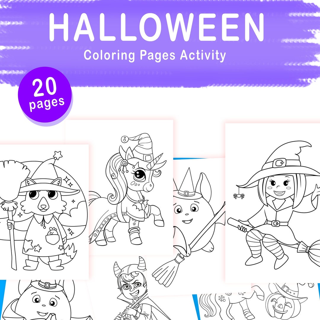 2022 Halloween Coloring Pages for Kids, Halloween Activity Pages, Scary ...