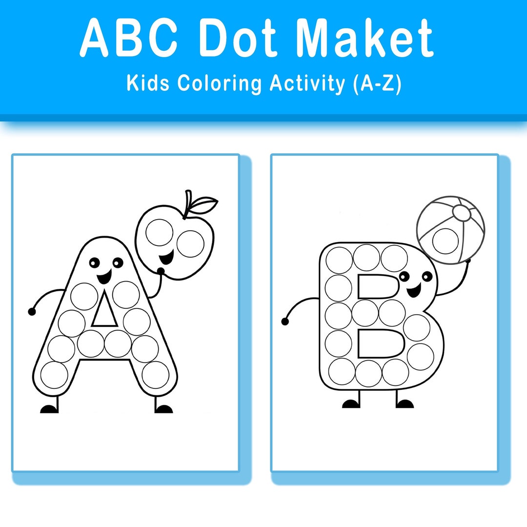 ABC Do a Dot Pages Alphabets Dot Makers Kids Activity Pages - Trace and ...