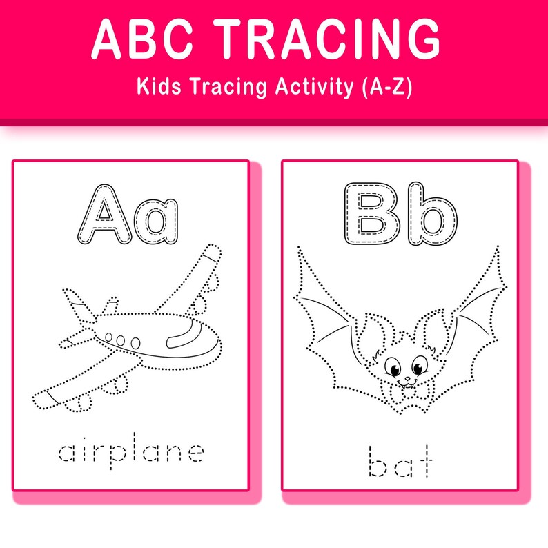 ABC Tracing - Alphabets Kids Activity Pages - Trace and Learn Letters ...