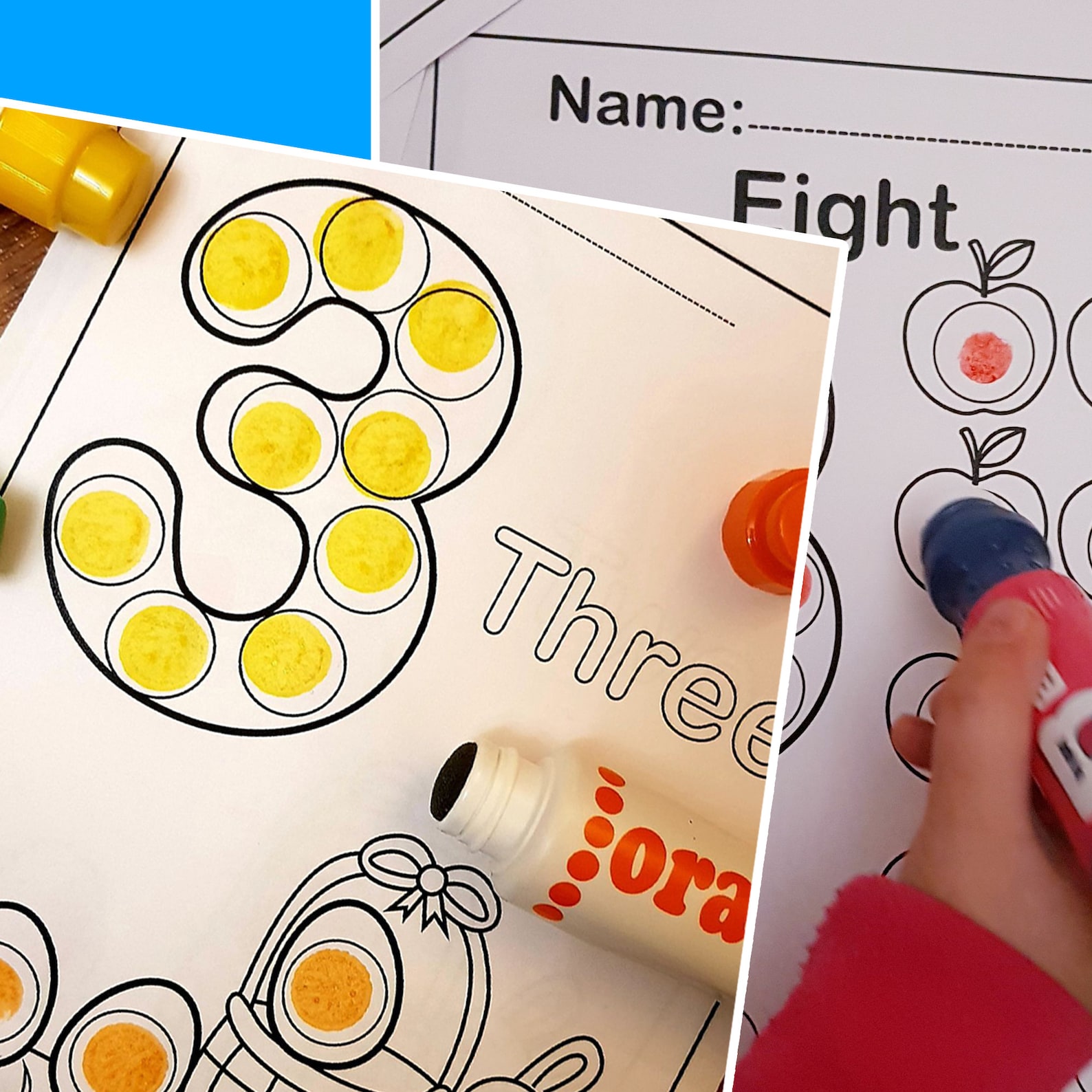 123 Do a Dot Pages Numbers Dot Makers Kids Activity Pages - Trace and ...