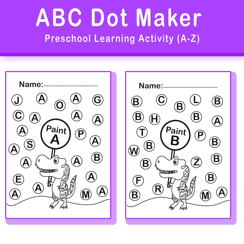 Alphabets Dot Maker - Dot a Dot Preschool Activities for Kids, Learn ...