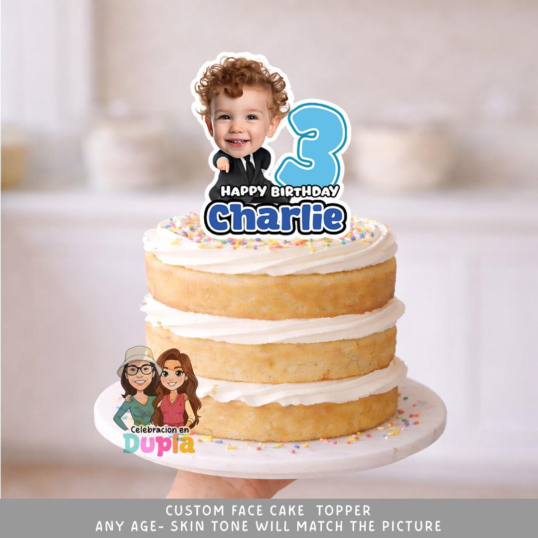 Boss Baby Inspired Cake Topper – Custom Face Little Boss Theme ...