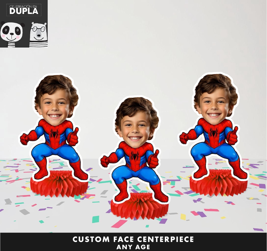 Superhero Centerpiece - Face Centerpiece -custom Face- Centerpiece ...