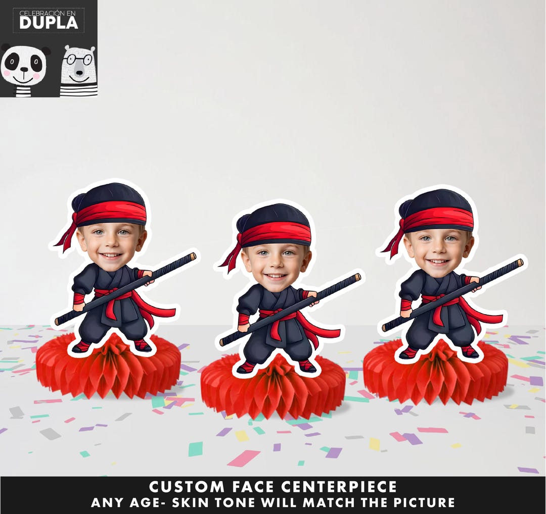 Ninja Centerpiece - Face Centerpiece -custom Face- Centerpiece ...