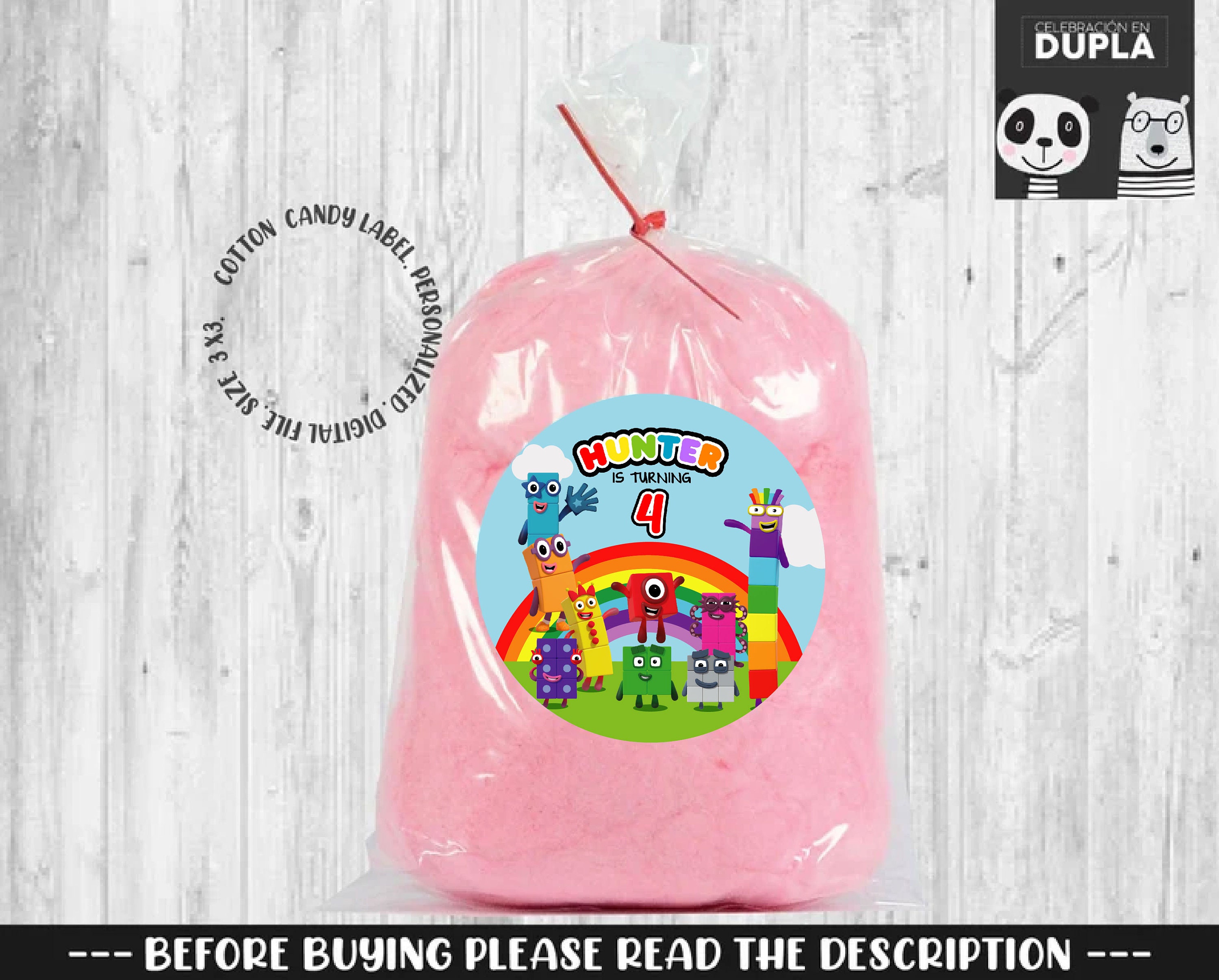 Numberblocks Cotton Candy Label Printable Cotton Candy Label - Etsy ...