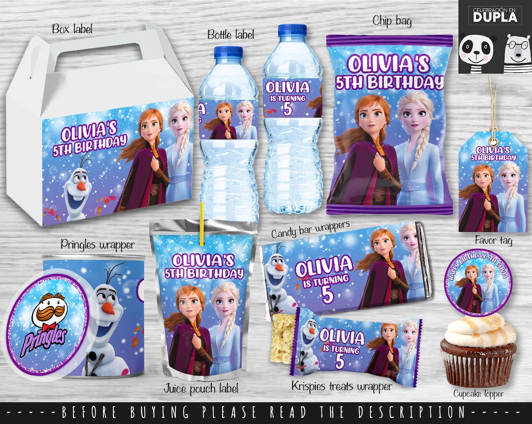 Frozen Party Bundle - Printable Party Bundle- Chip Bag - Personalized ...