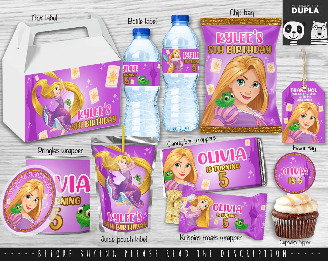 Princess Rapunzel Party Bundle - Printable Party Bundle- Chip Bag ...