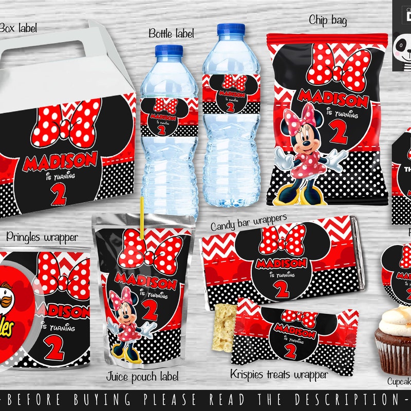 Minnie Mouse Labels - Etsy