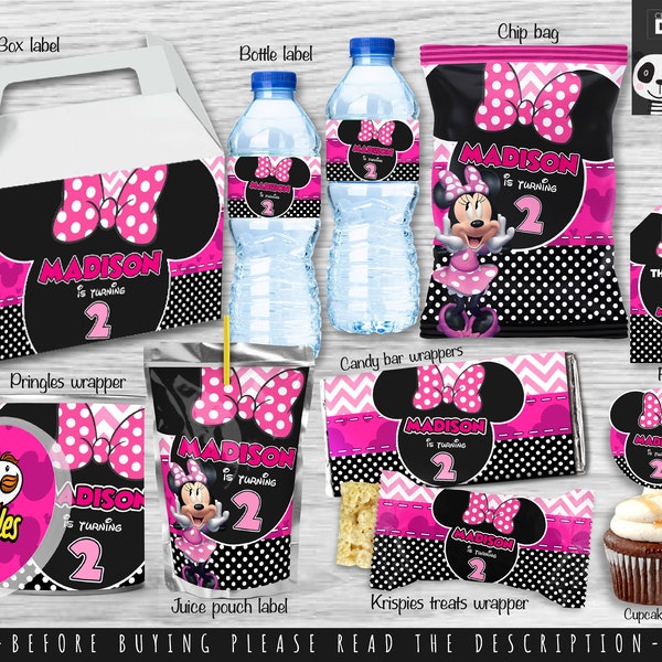 Minnie Mouse Labels - Etsy