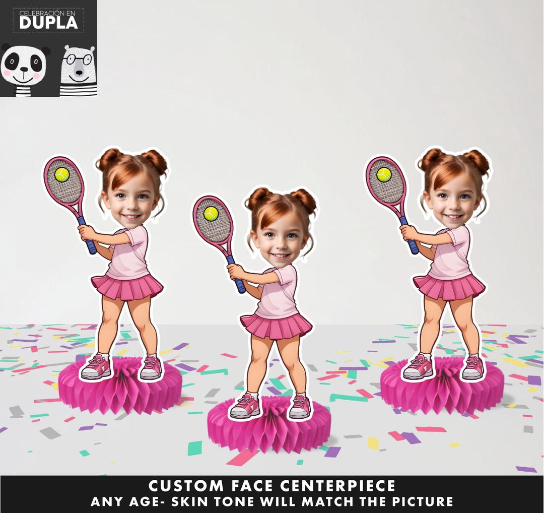 Tennis Centerpiece - Face Centerpiece -custom Face- Centerpiece ...