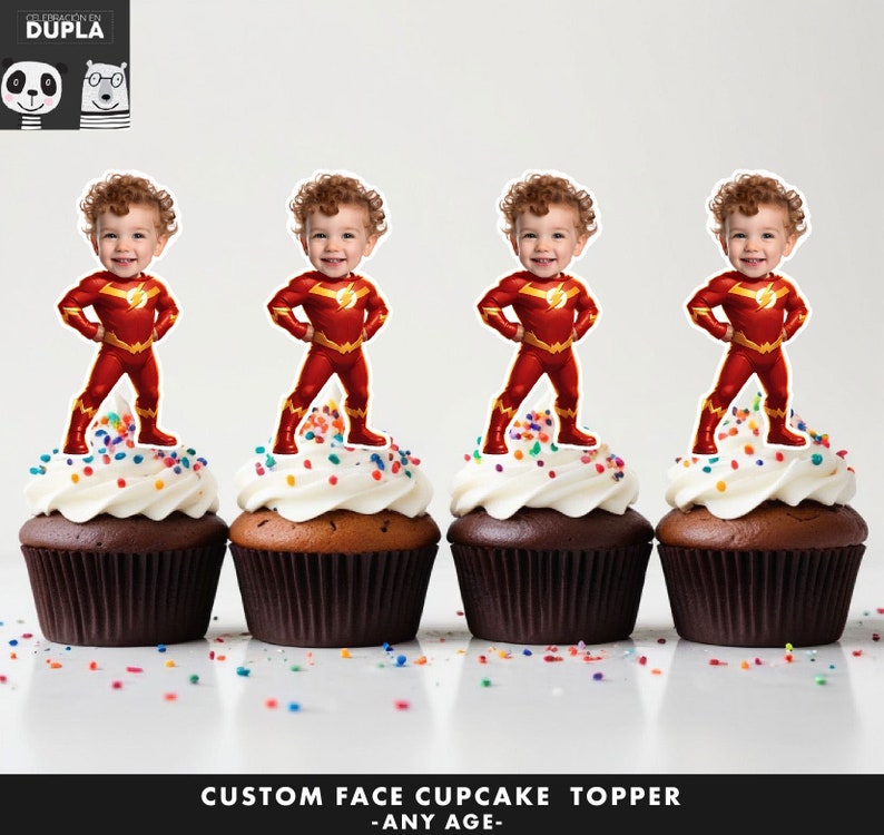 Cupcake Toppers - Face Cupcake Topper -custom Face- Cupcake Topper ...