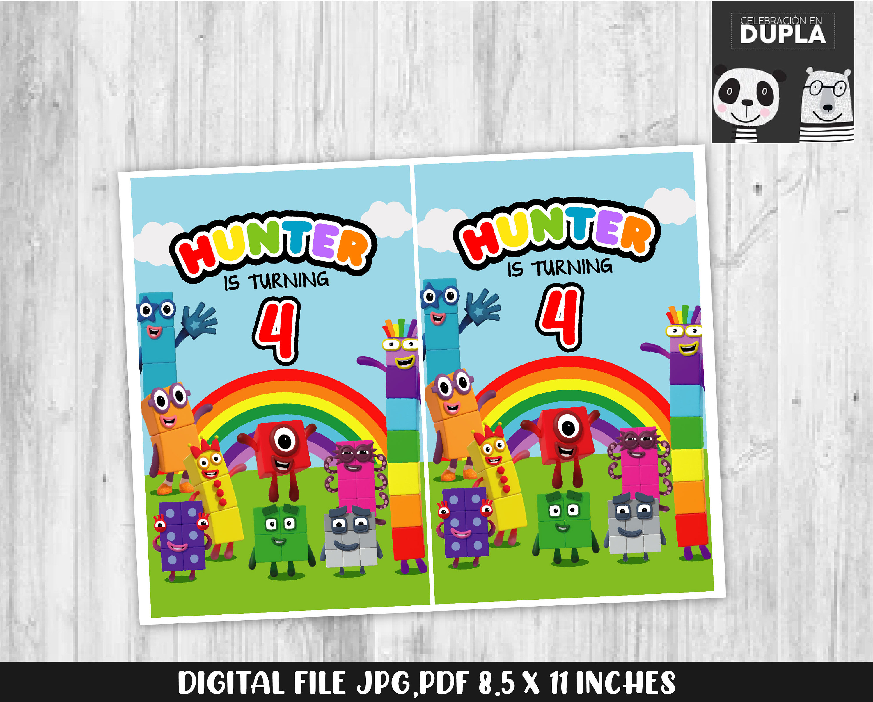 Numberblocks Bag Front Label - Printable Bag Front Label - Personalized ...