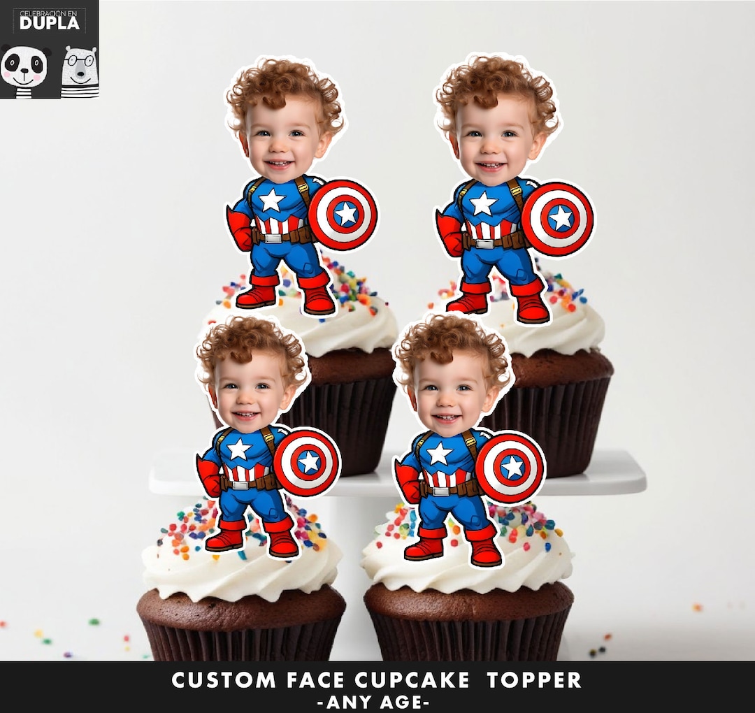 Cupcake Toppers - Face Cupcake Topper -custom Face- Cupcake Topper ...