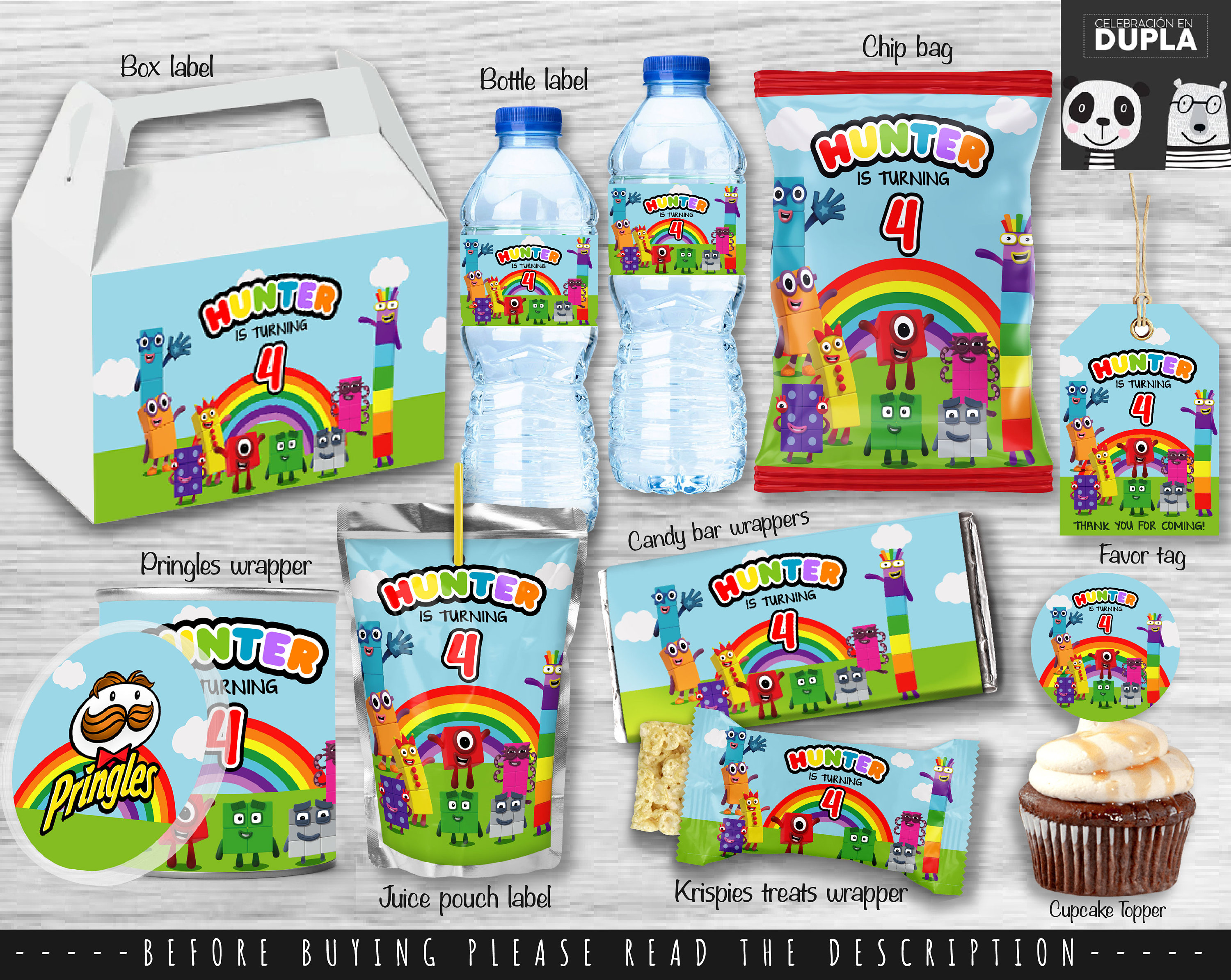 Numberblocks Party Bundle Printable Party Bundle Personalized Party ...