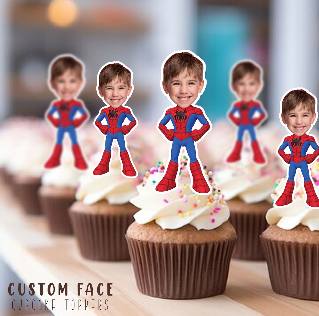 Cupcake Toppers Custom Face Photo Cupcake Topper Birthday Party - Etsy