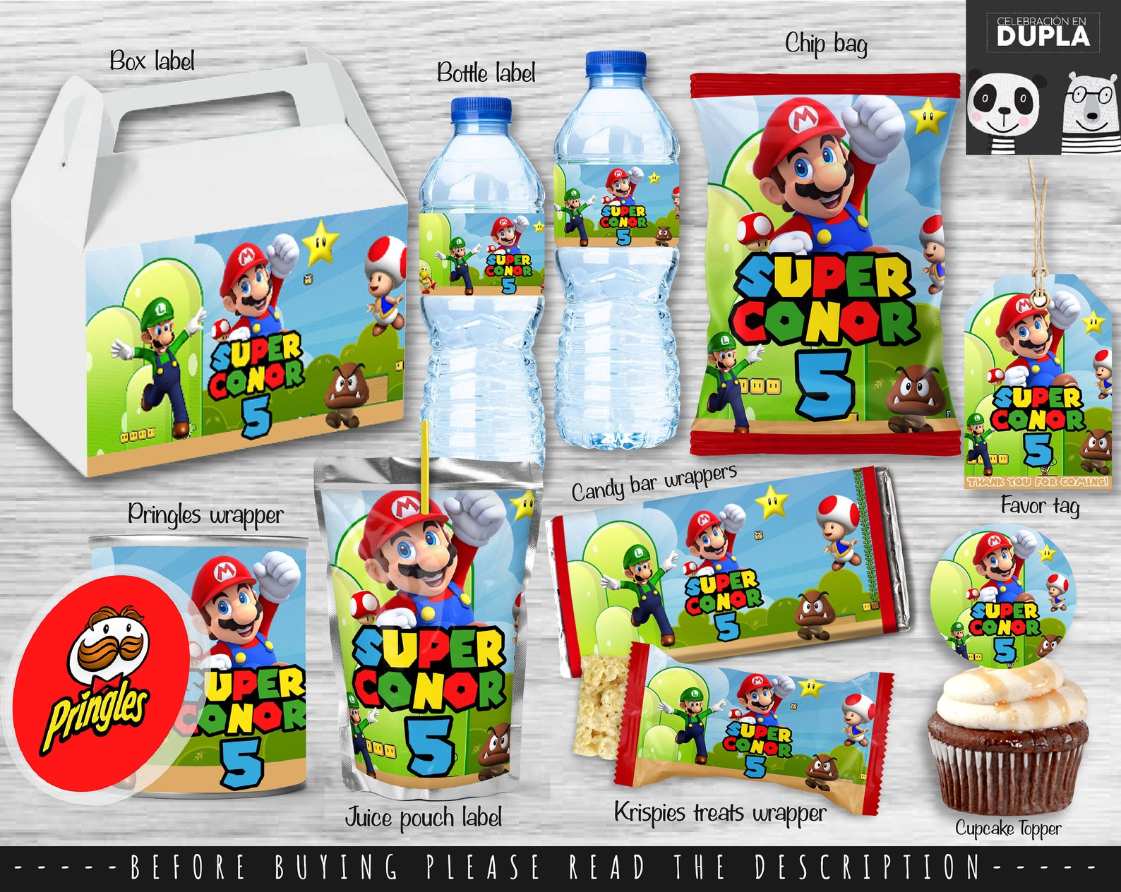 Super Mario Party Bundle Printable Party Bundle Chip Bag Personalized ...