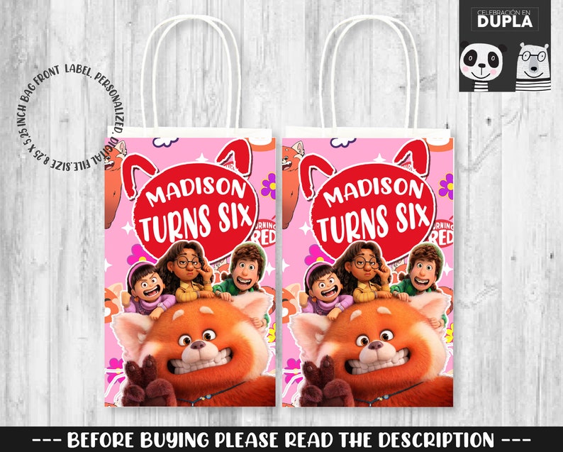 Turning Red Party Bundle - Printable Party Bundle- Chip Bag ...