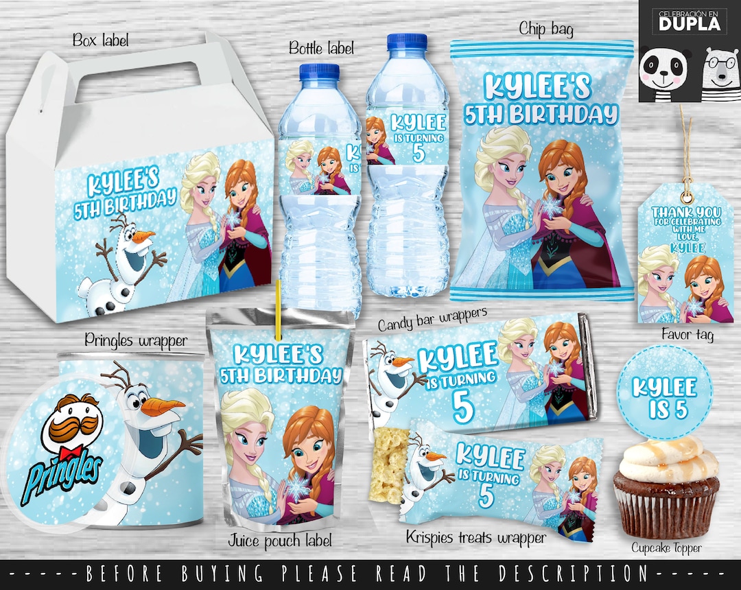 Frozen Party Bundle - Printable Party Bundle- Chip Bag - Personalized ...