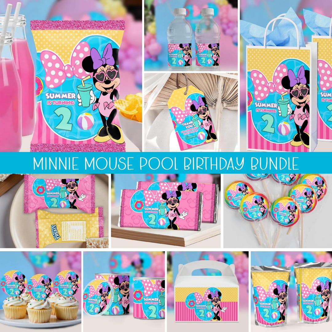 Minnie Mouse Pool Party - Birthday Bundle- Bolsa De Chips - Paquete De ...