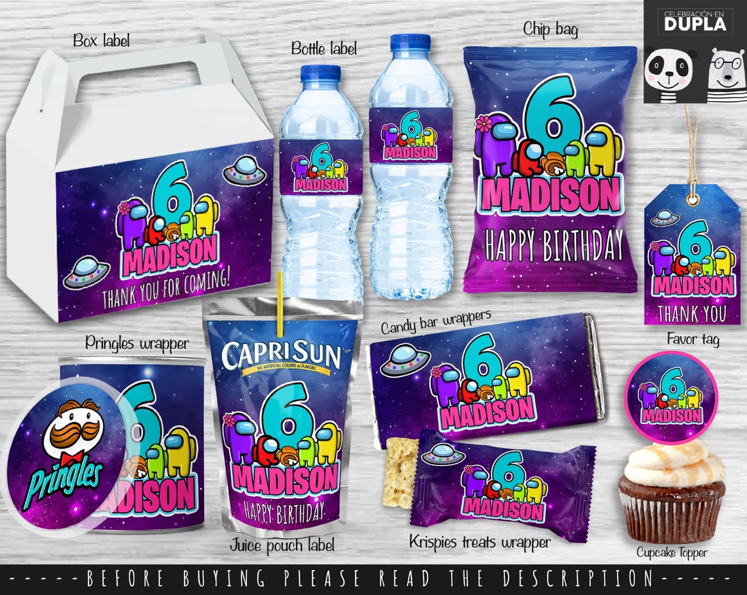Among Us Party Bundle - Printable Party Bundle- Chip Bag - Personalized ...