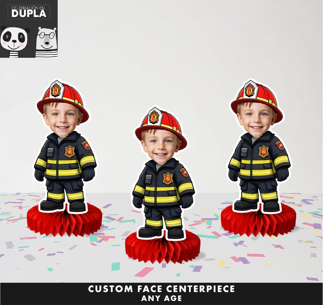 Firefighter Centerpiece - Face Centerpiece -custom Face- Centerpiece ...