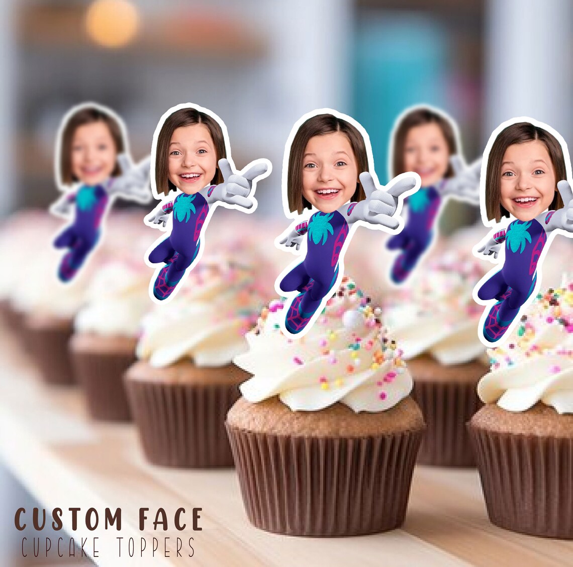 Cupcake Toppers Custom Face Photo Cupcake Topper Birthday Party - Etsy