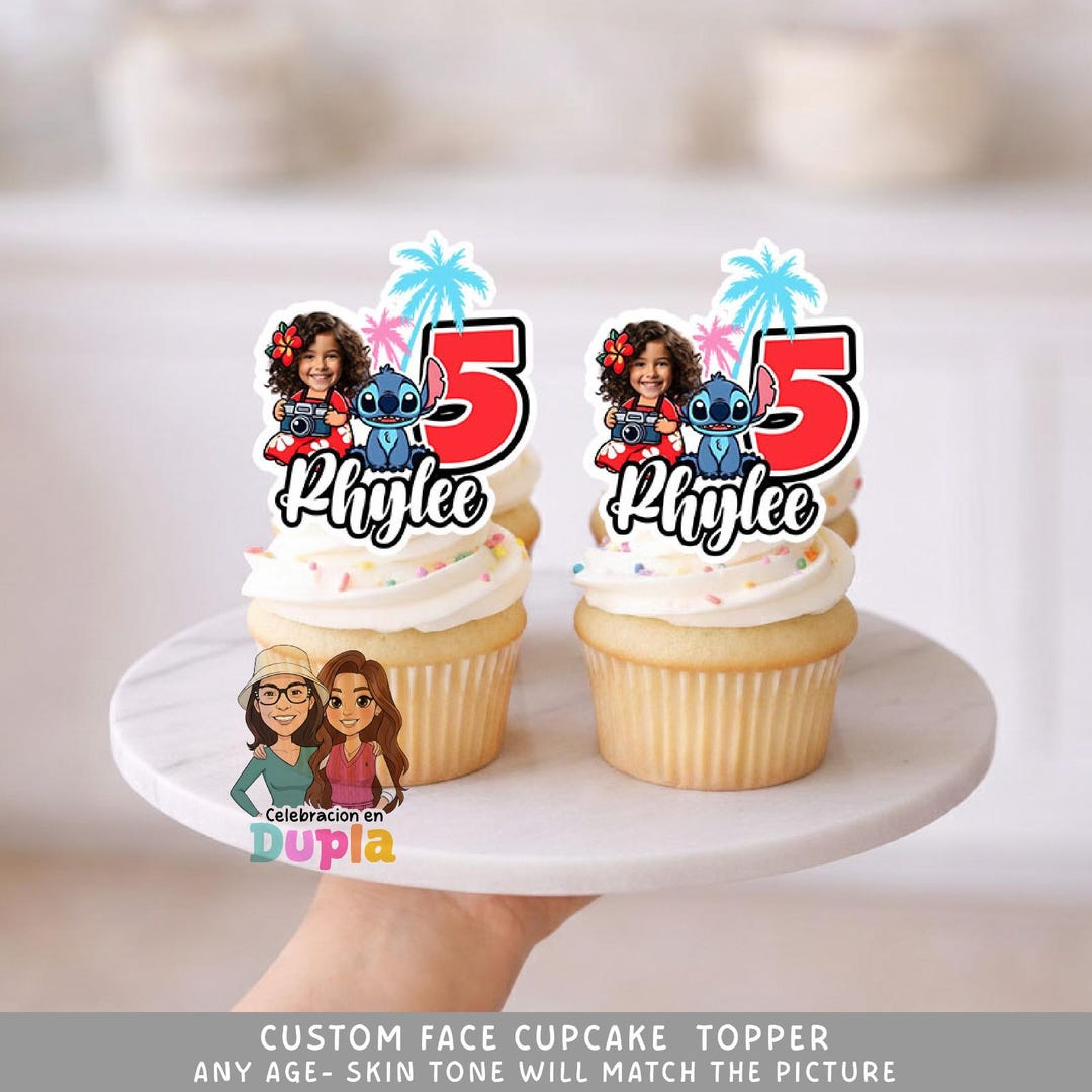Printable Face Cupcake Toppers • Island Friends Inspired • Custom Photo ...