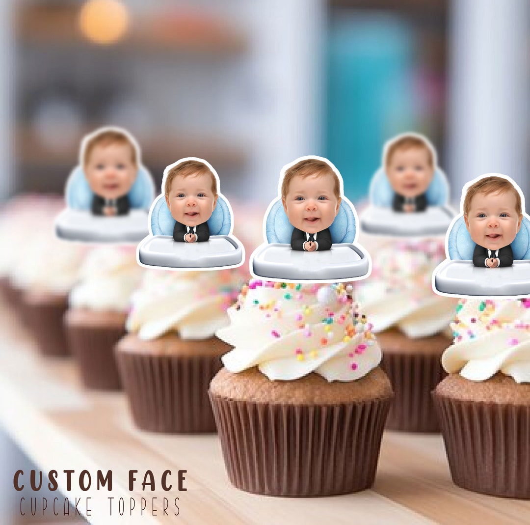 Cupcake Toppers Custom Face Photo Cupcake Topper Birthday Party - Etsy