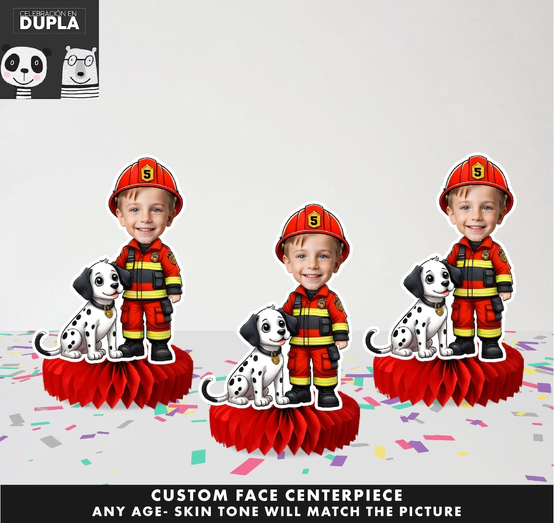 Firefighter Centerpiece - Face Centerpiece -custom Face- Centerpiece ...