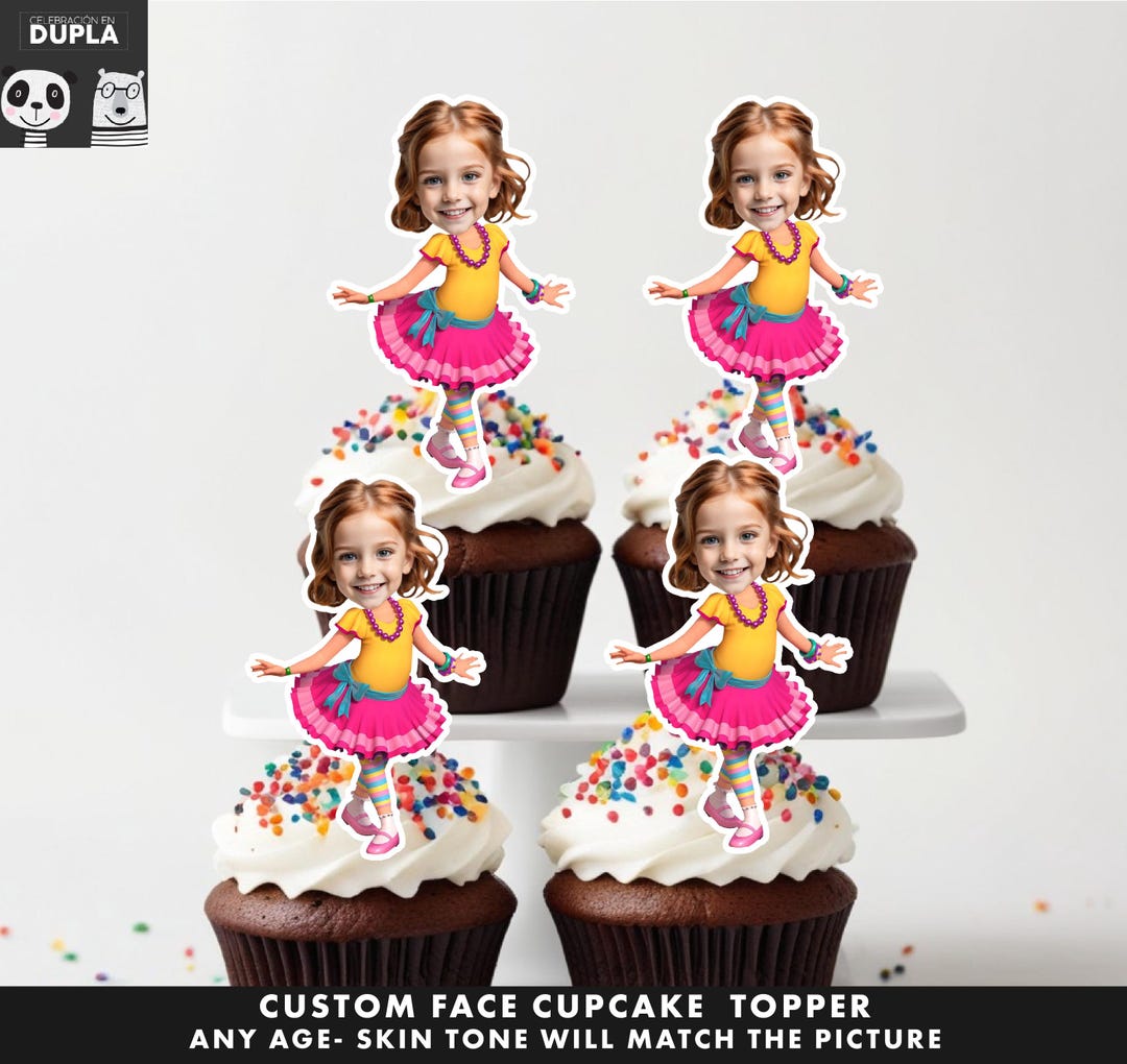 Cupcake Toppers - Face Cupcake Topper -custom Face- Cupcake Topper ...