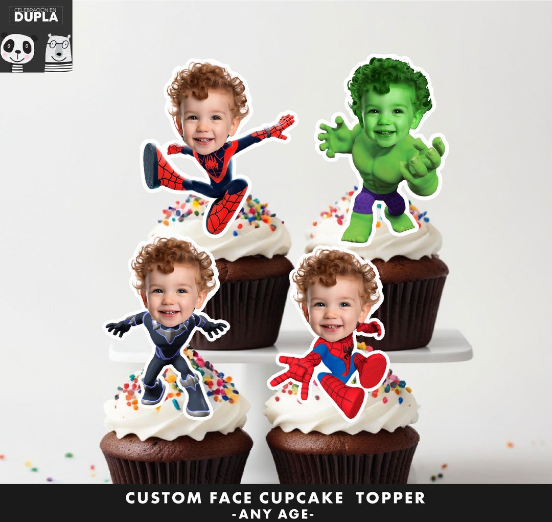 Cupcake Toppers - Face Cupcake Topper -custom Face- Cupcake Topper ...
