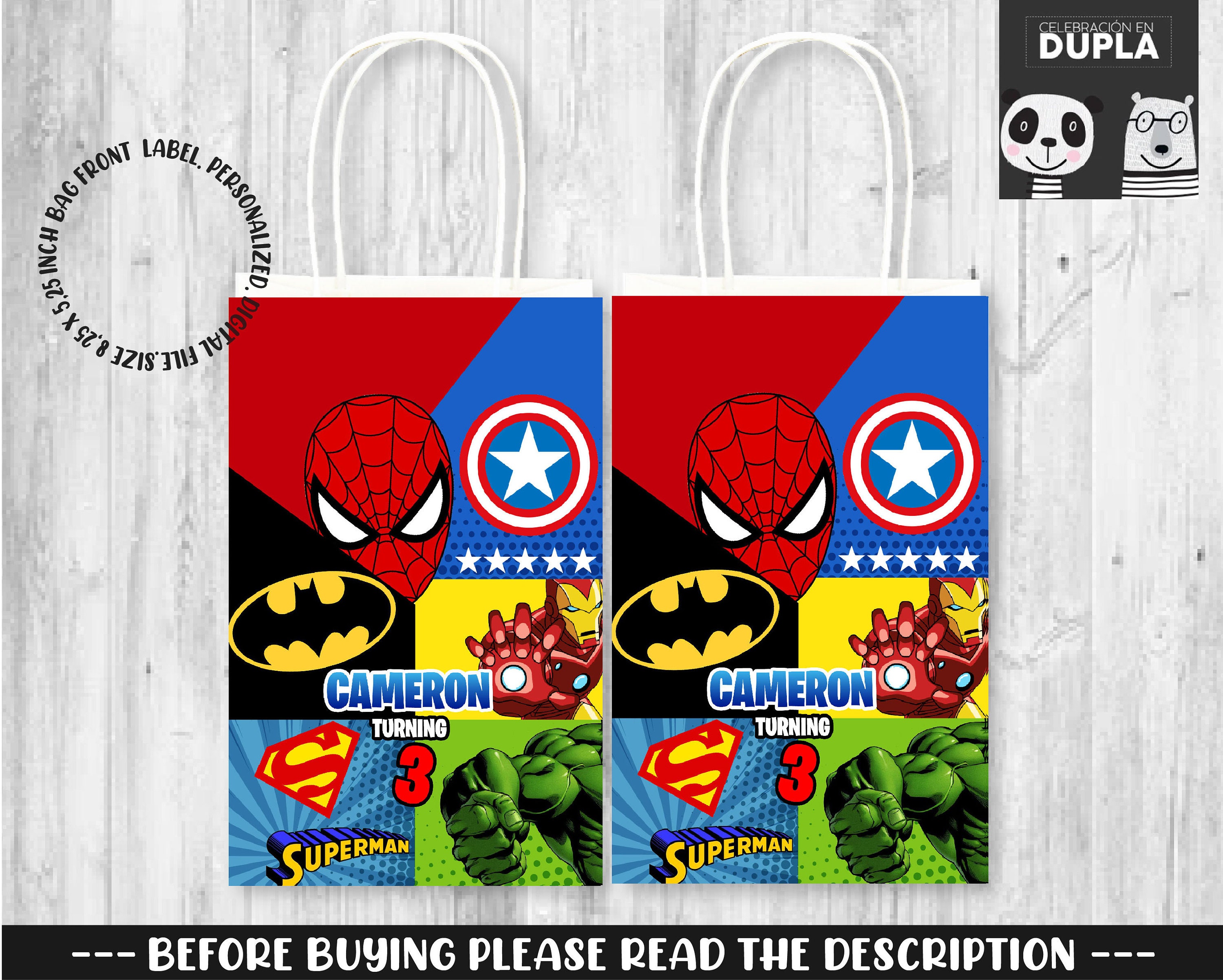 Paquete de fiesta de superhéroes - paquete de fiesta imprimible- bolsa ...