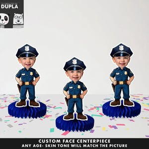 Police Officer Centerpiece - Face Centerpiece -custom Face- Centerpiece ...