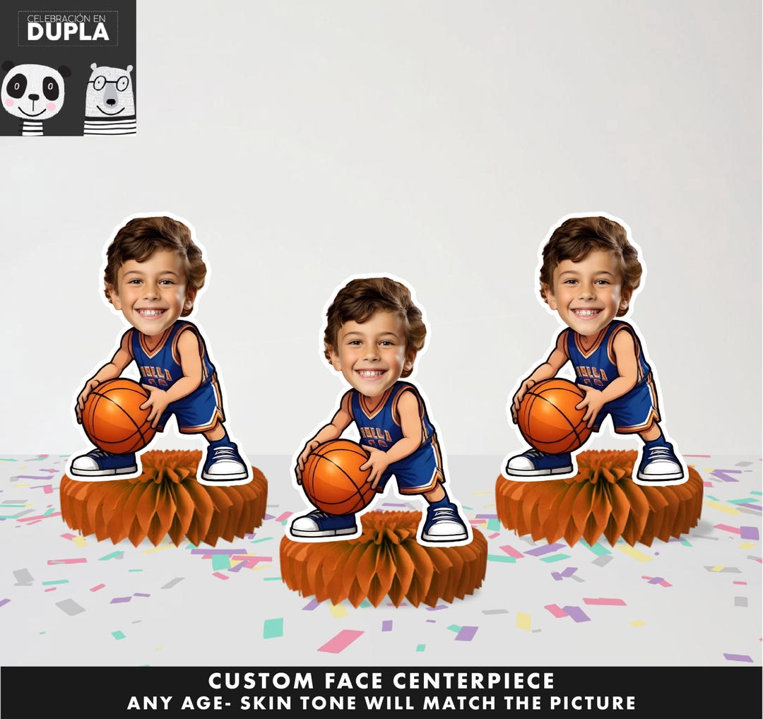 Basketball Centerpiece - Face Centerpiece -custom Face- Centerpiece ...