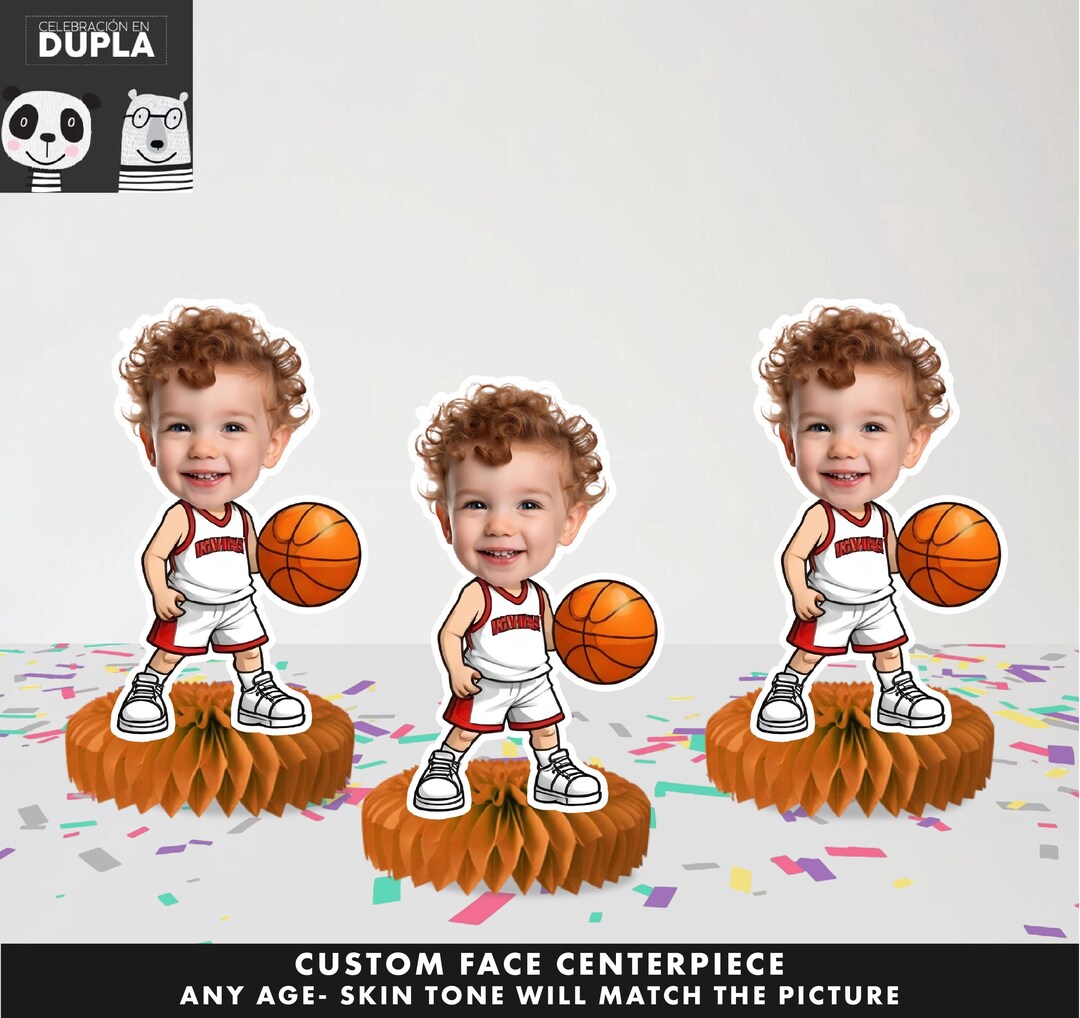 Basketball Centerpiece - Face Centerpiece -custom Face- Centerpiece ...