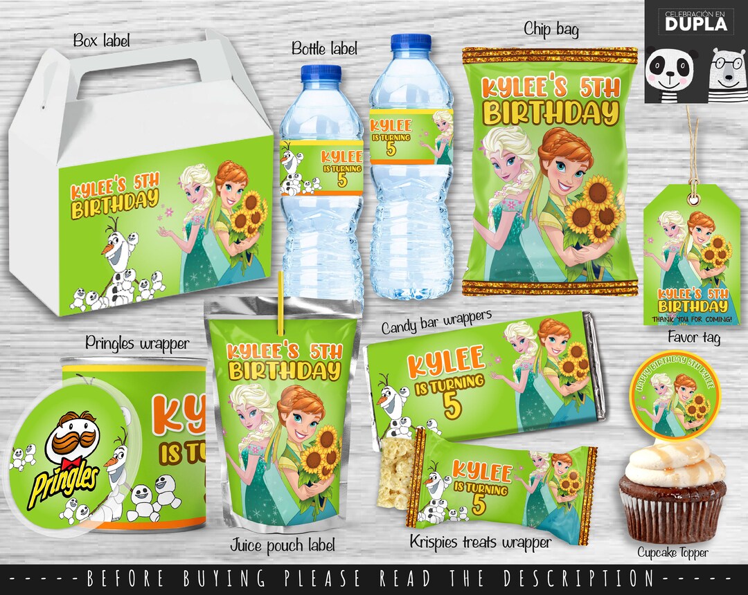 Frozen Fever Party Bundle - Printable Party Bundle- Chip Bag ...