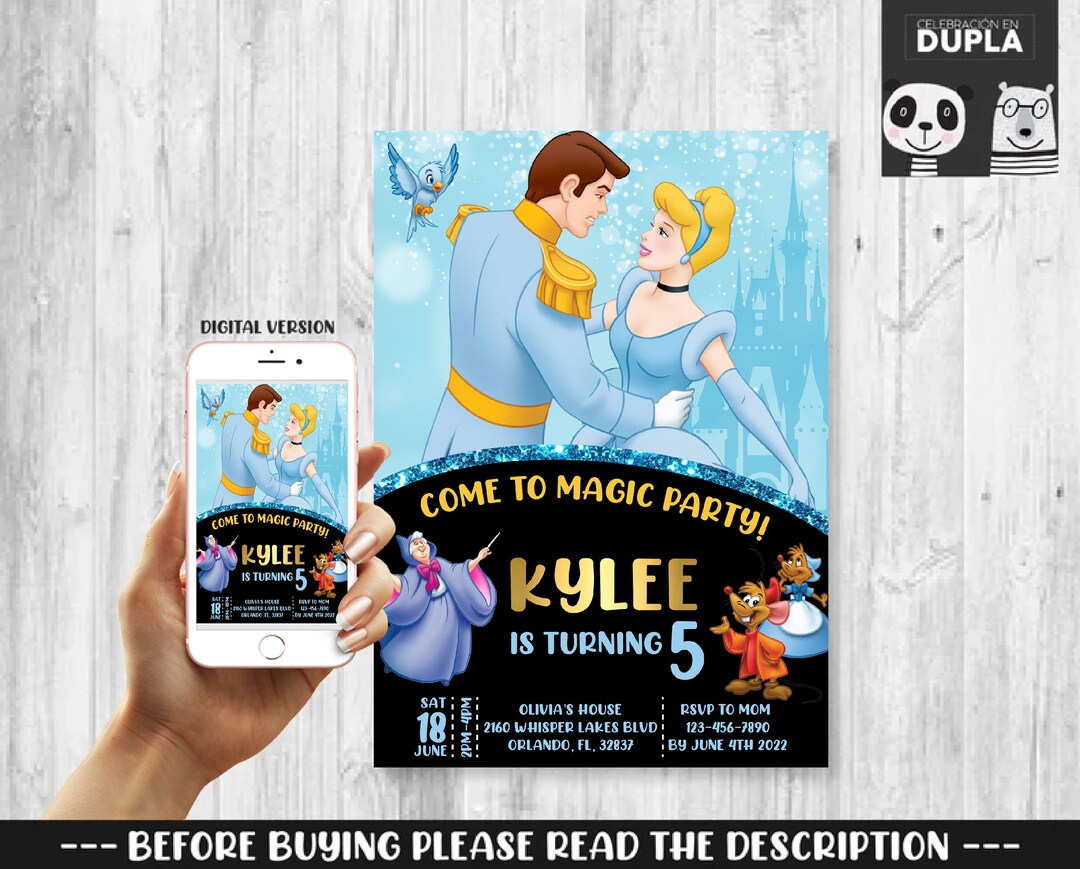 Cinderella Invitation- Printable Invitation-personalized Invitation - Etsy